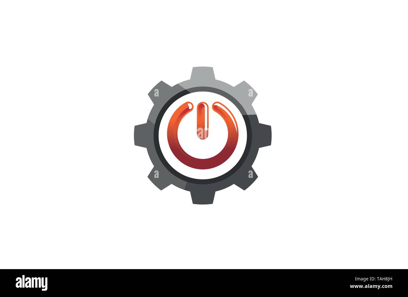 Creative Gear Power On Off Logo Design Vector Illustration Stock Vector ...
