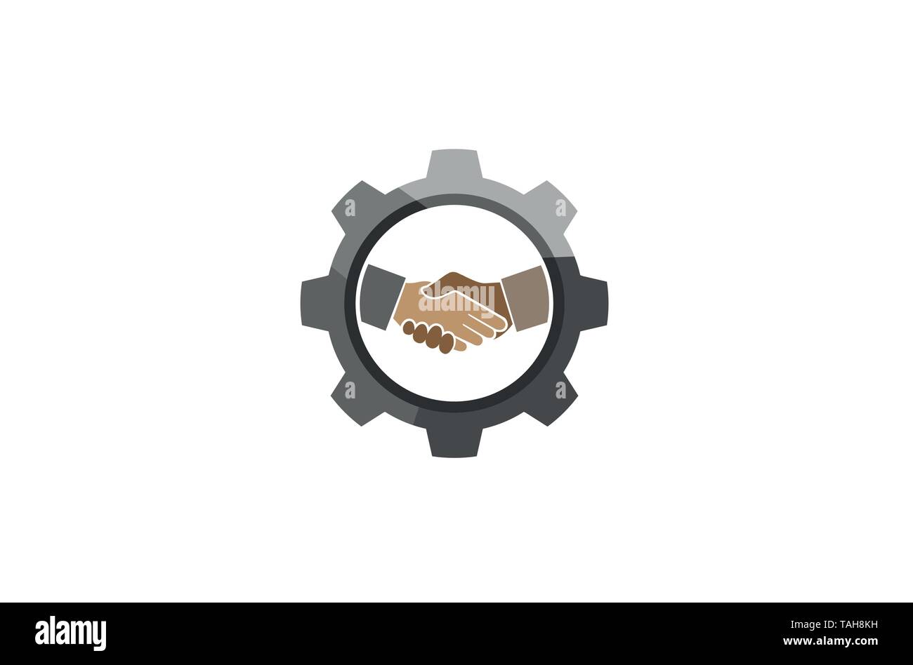 Creative Gear Handshake Meeting Vector Logo Design Illustration Stock ...