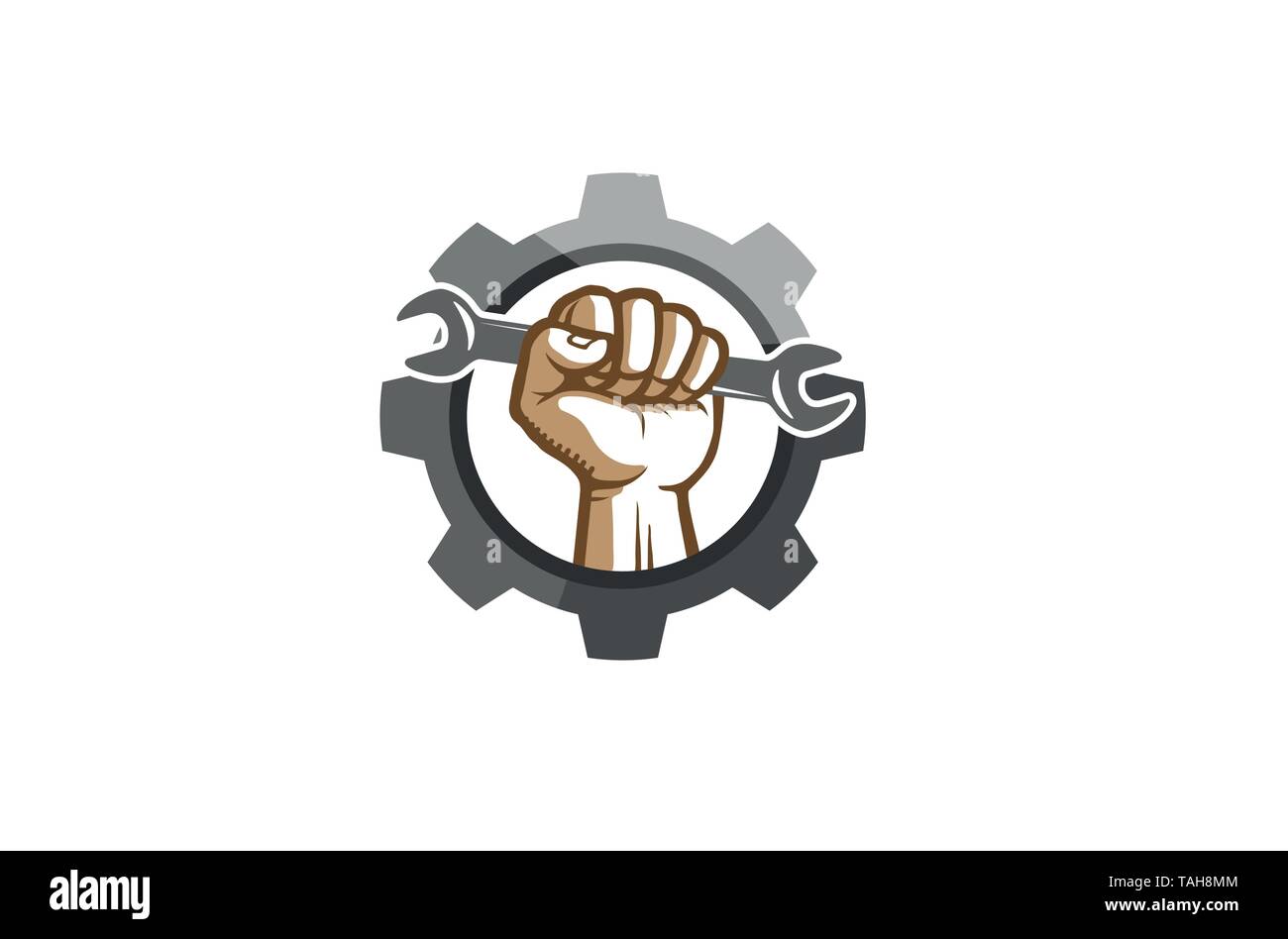Creative Mechanic Gear Hand Wrench Logo Vector Design Illustration ...