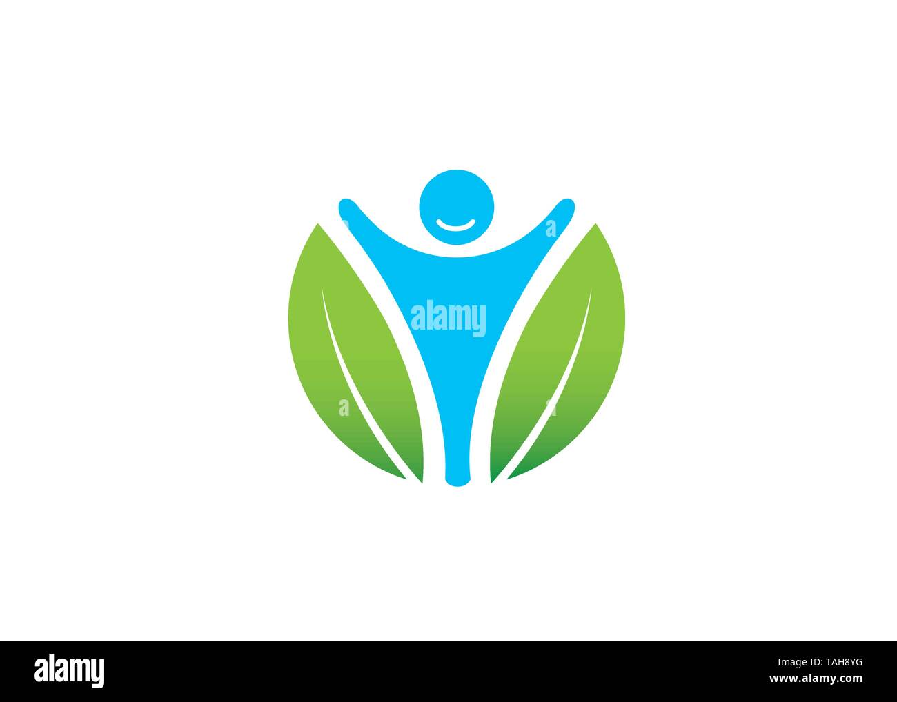 Creative Leaf Happy Person Body Logo Stock Vector Image & Art - Alamy