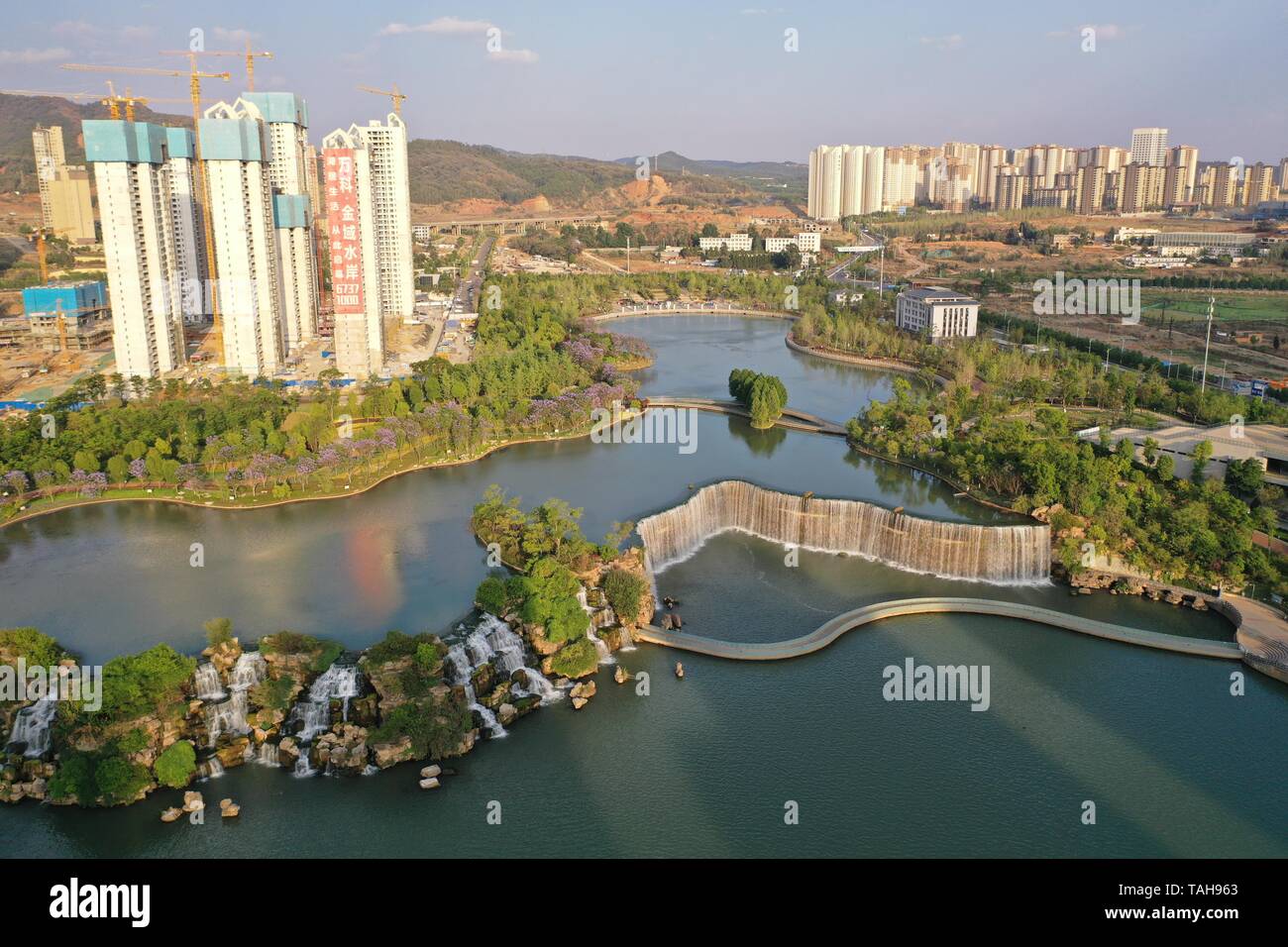 Kunming, China – May 17 ,2019: Aerial view of the Kunming Waterfall ...