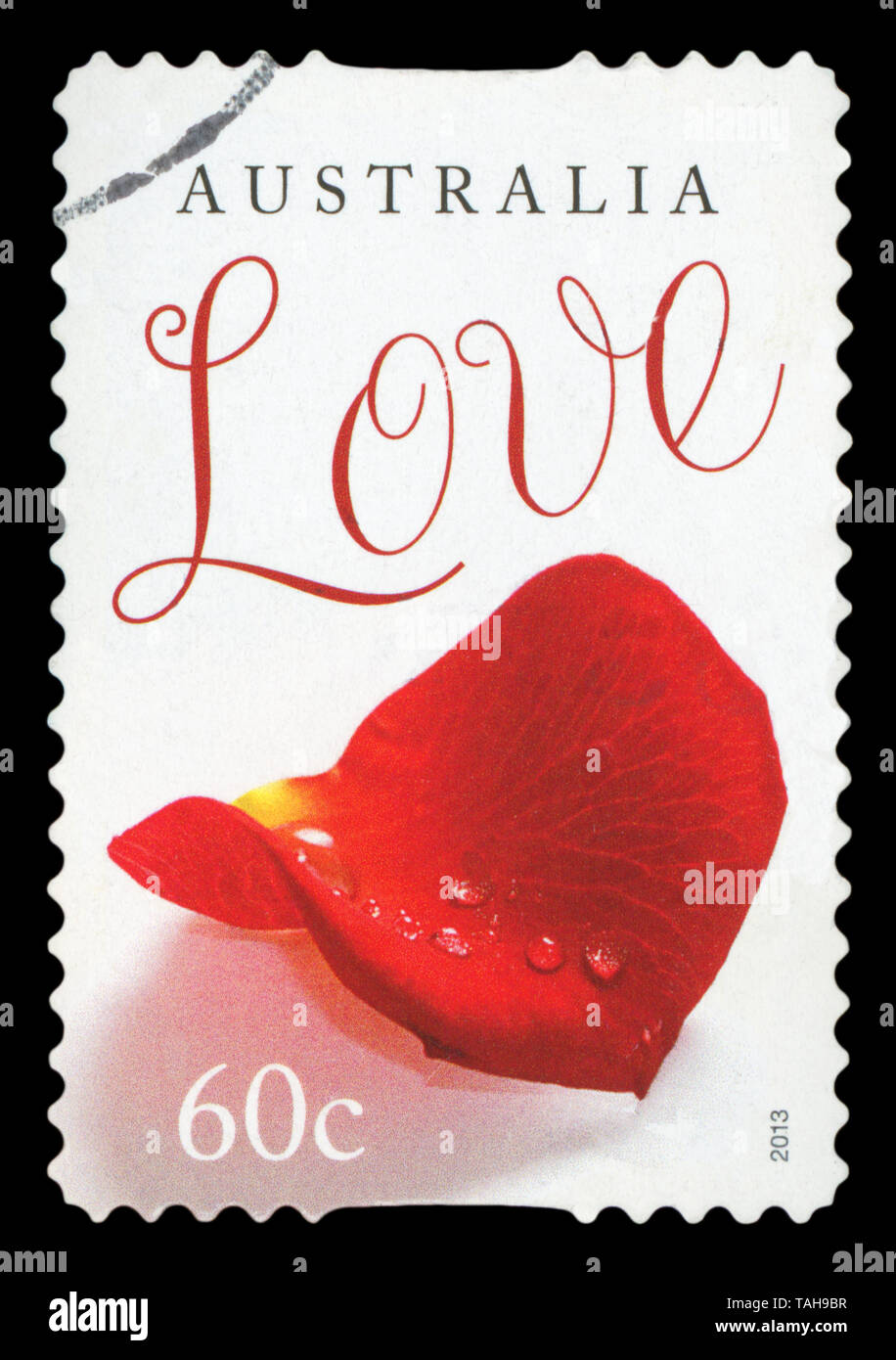 Stamp australia rose flower hi-res stock photography and images - Alamy