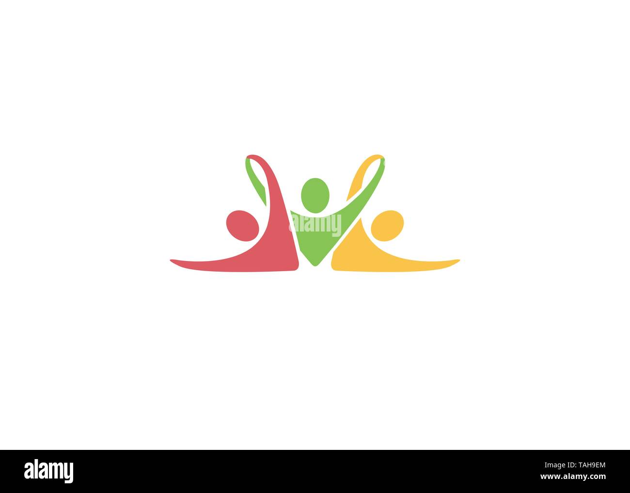 Creative Colorful Three People Logo Stock Vector Image & Art - Alamy