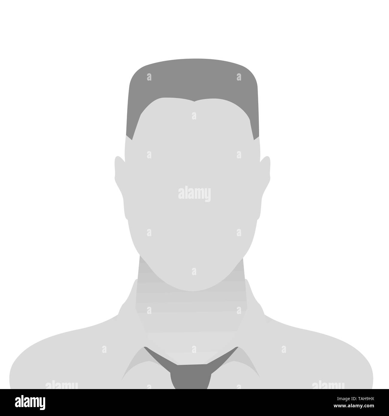 Person gray photo placeholder man in a shirt on white background Stock ...