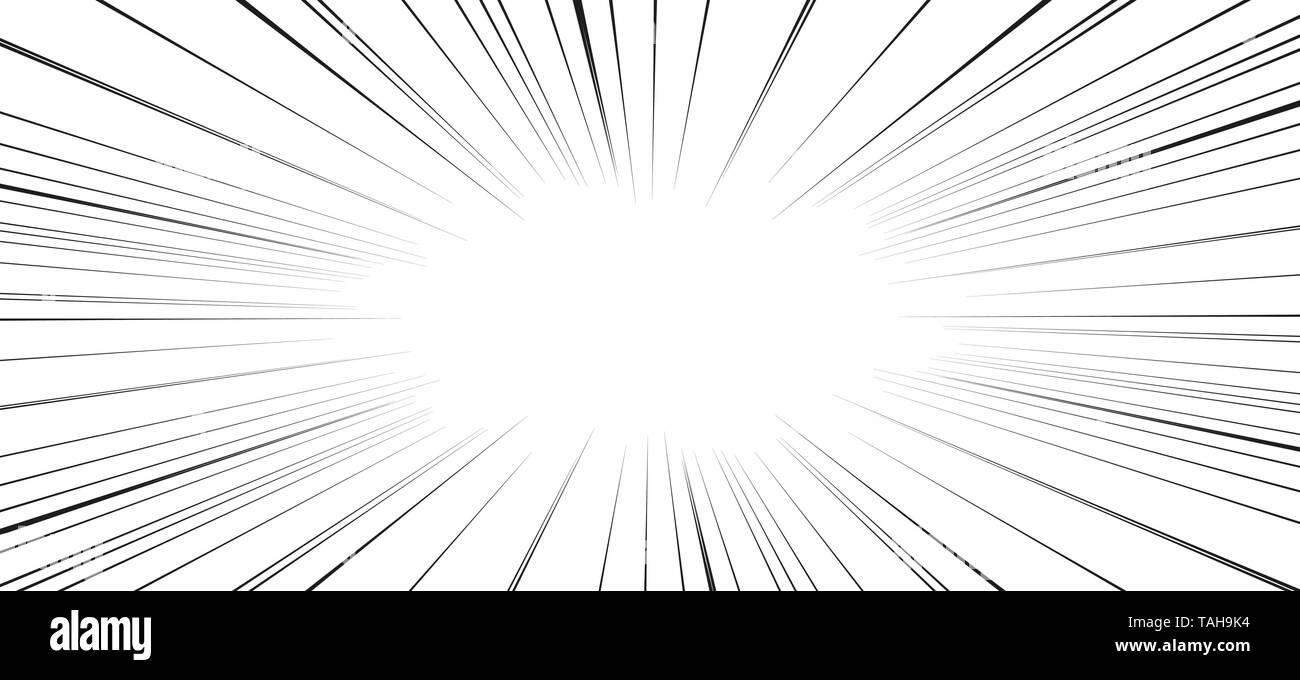 Comic book action lines. Speed lines Manga frame. Cartoon background ...