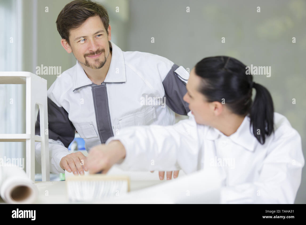 happy painters at work Stock Photo - Alamy