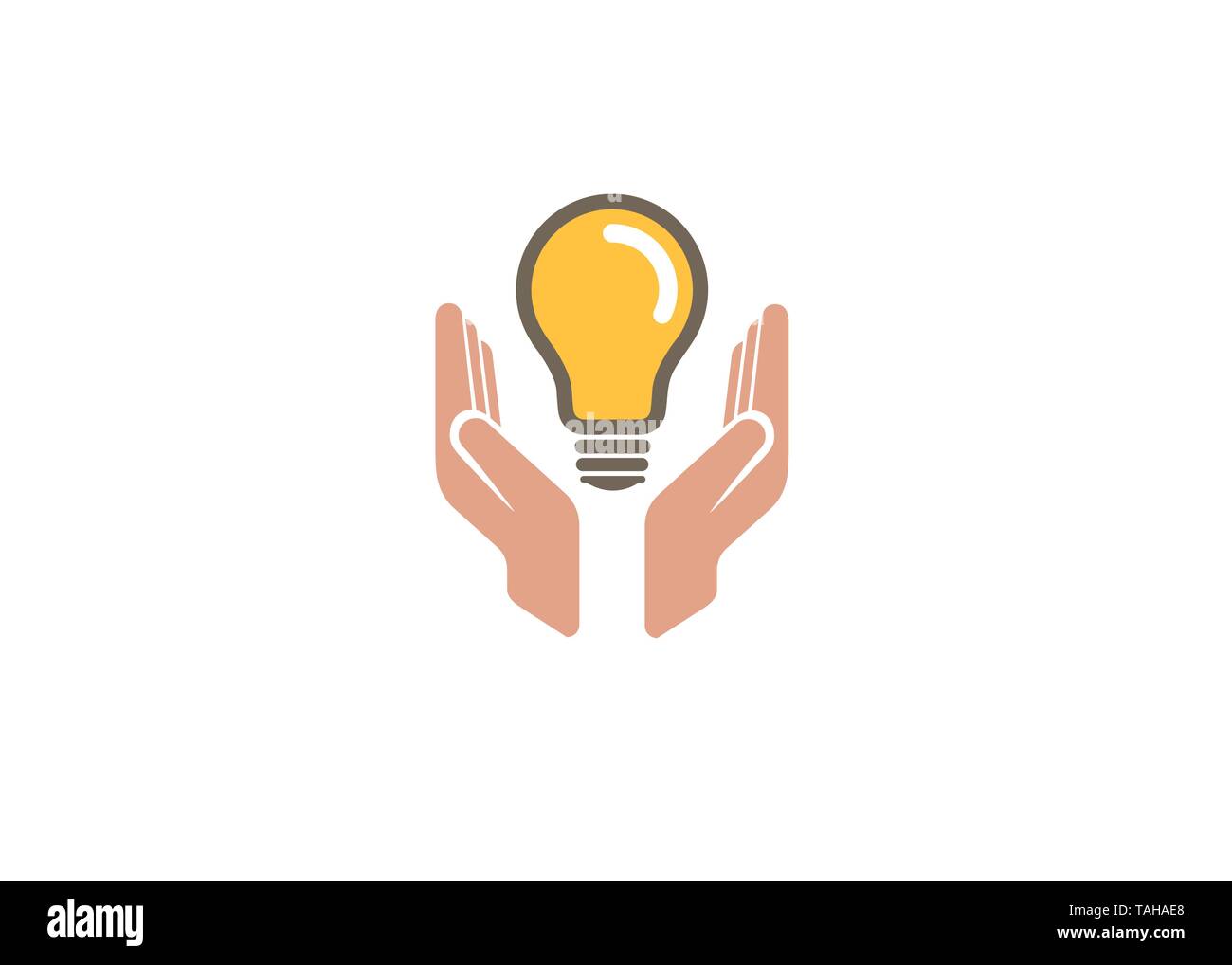 Creative Lamp Hands Logo Vector Design Icon Symbol Illustration Stock ...