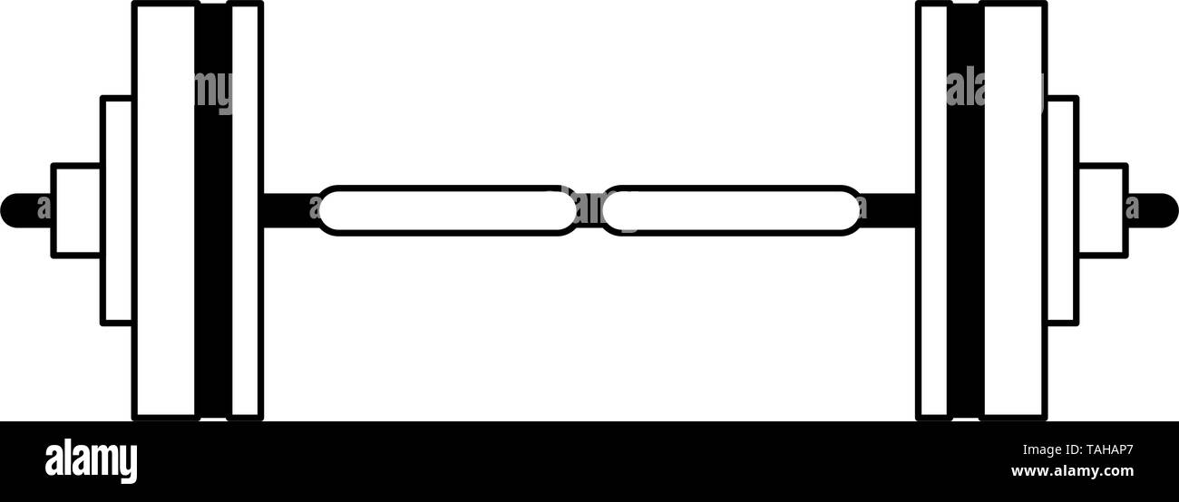 Gym dumbbell weight symbol in black and white Stock Vector Image & Art ...