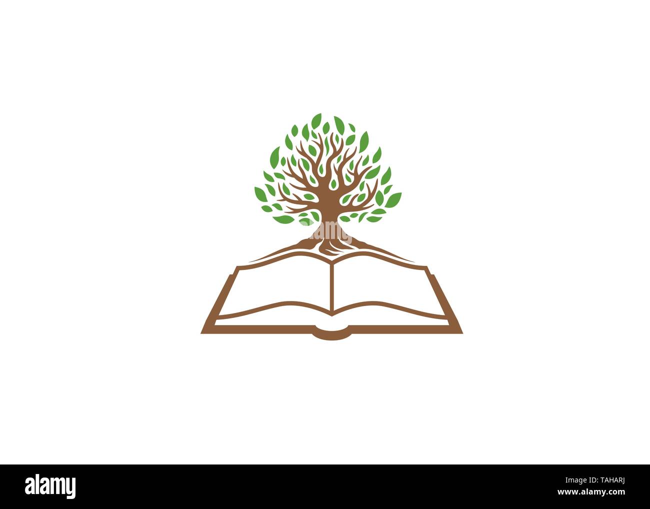 Creative Tree Book Logo Vector Design Icon Symbol Illustration Stock ...