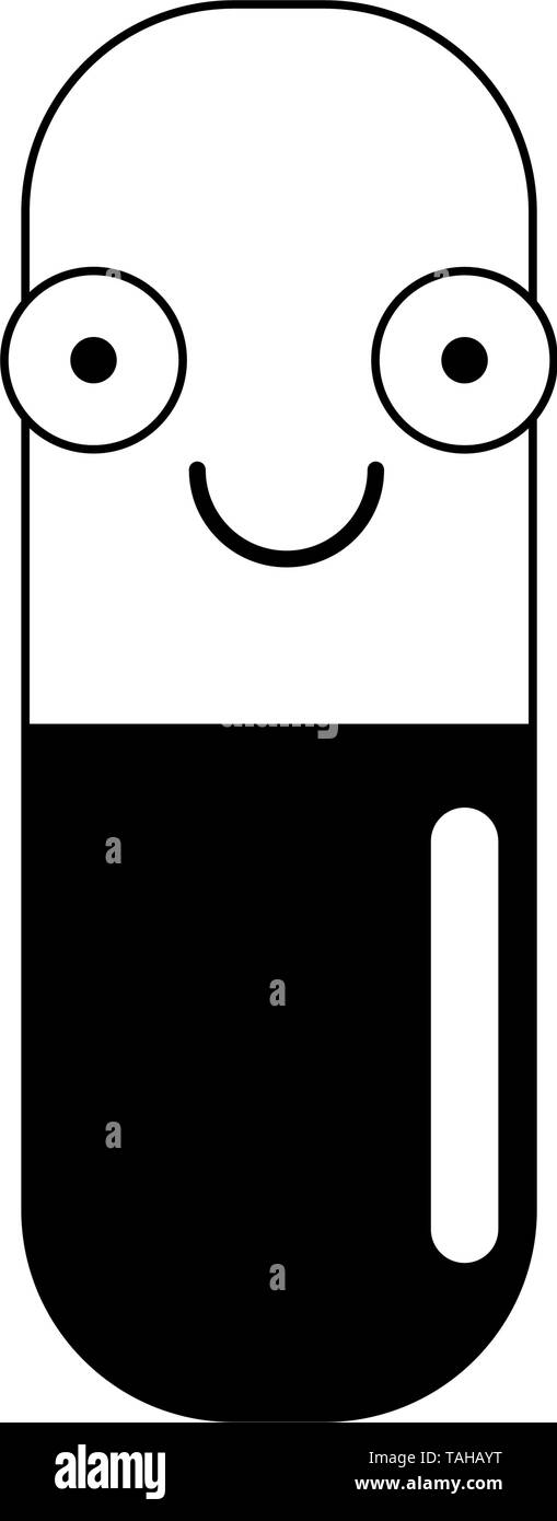 White pill icon cartoon Black and White Stock Photos & Images - Alamy