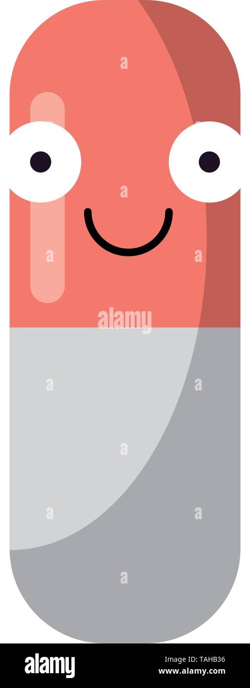 Pill cute cartoon vector illustration Stock Vector Image & Art - Alamy