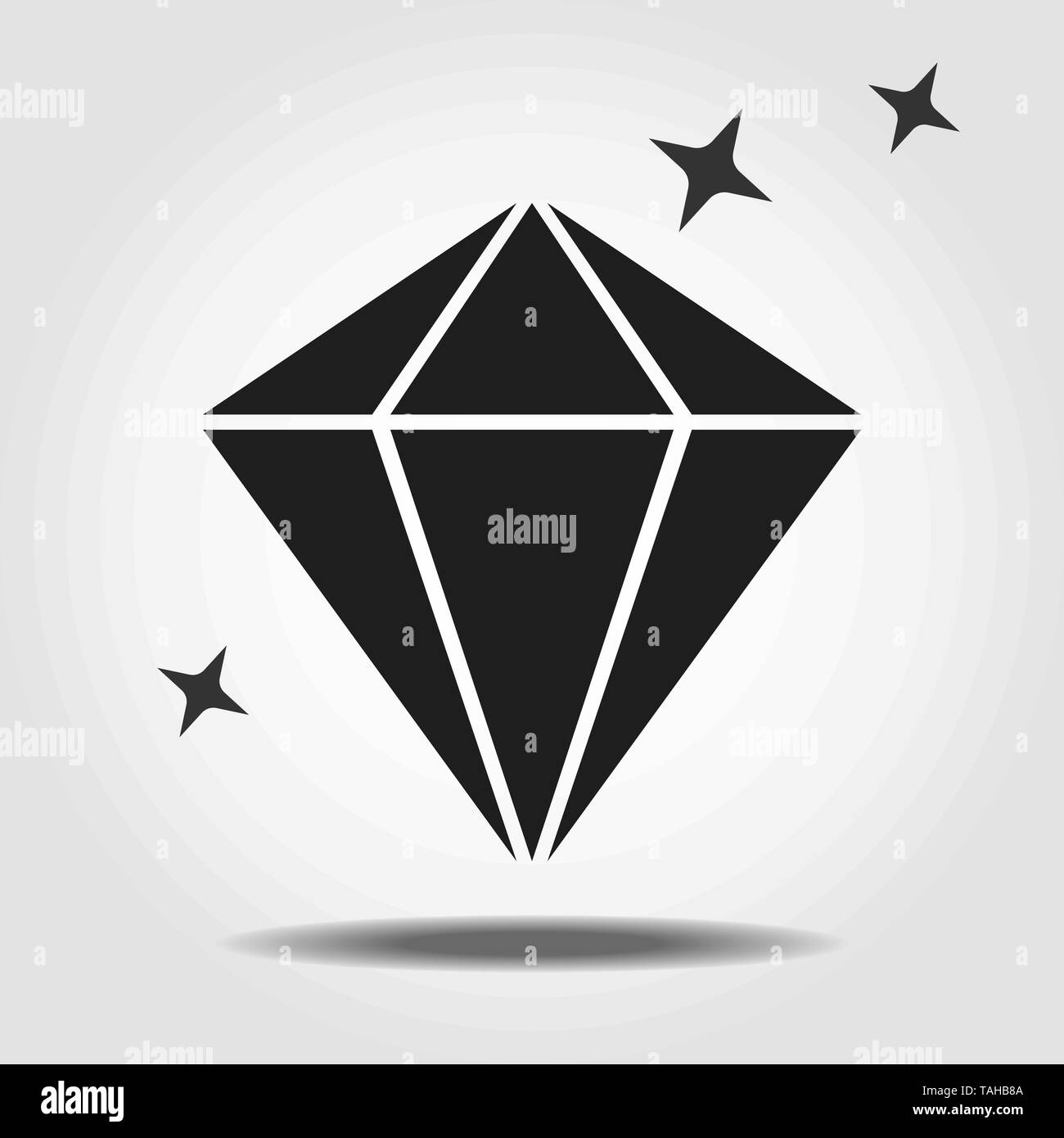 Isolated mineralogy icon symbol on clean background. Vector diamond ...