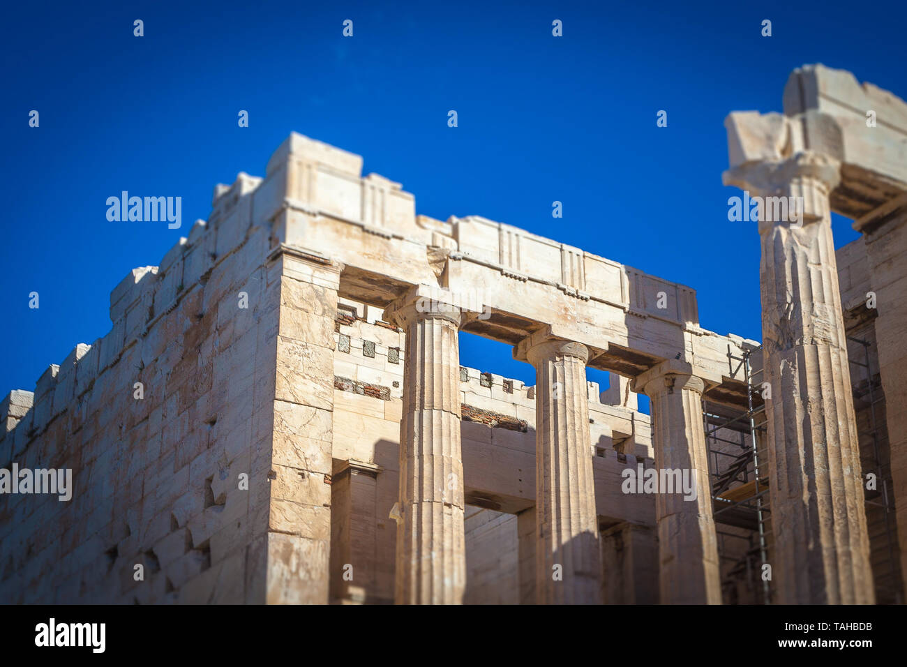 Detail of the Propylaea in the Acropolis of Athens, Greece Stock Photo ...