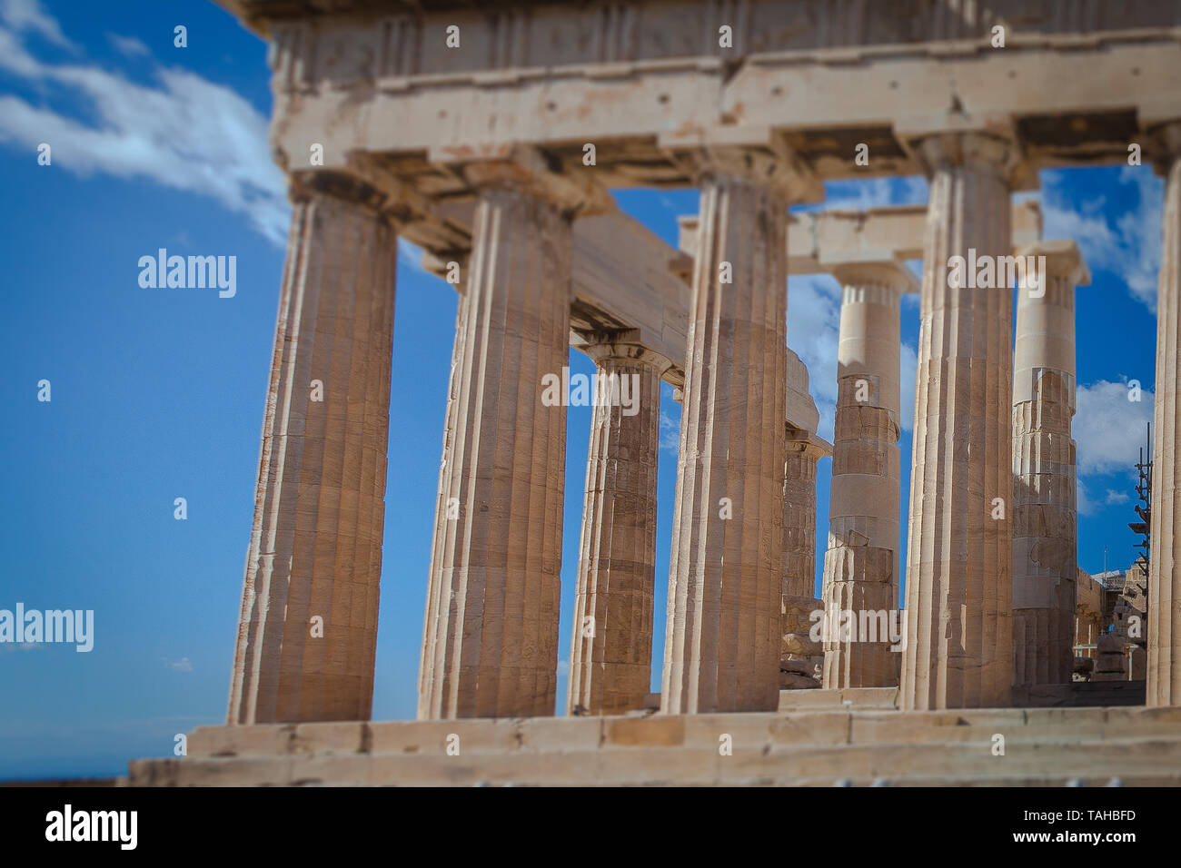 Detail of the Parthenon's columns in the Acropolis, Athens, Greece ...