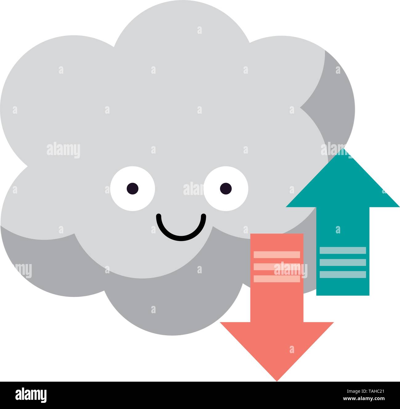 Cloud computing cute cartoon vector illustration Stock Vector Image ...