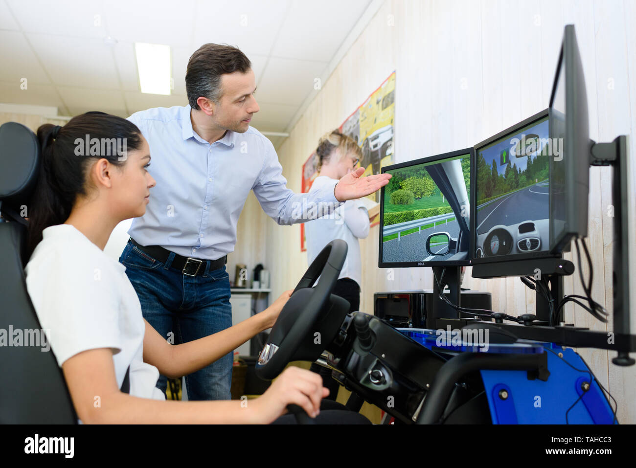trainee do a test drive Stock Photo - Alamy