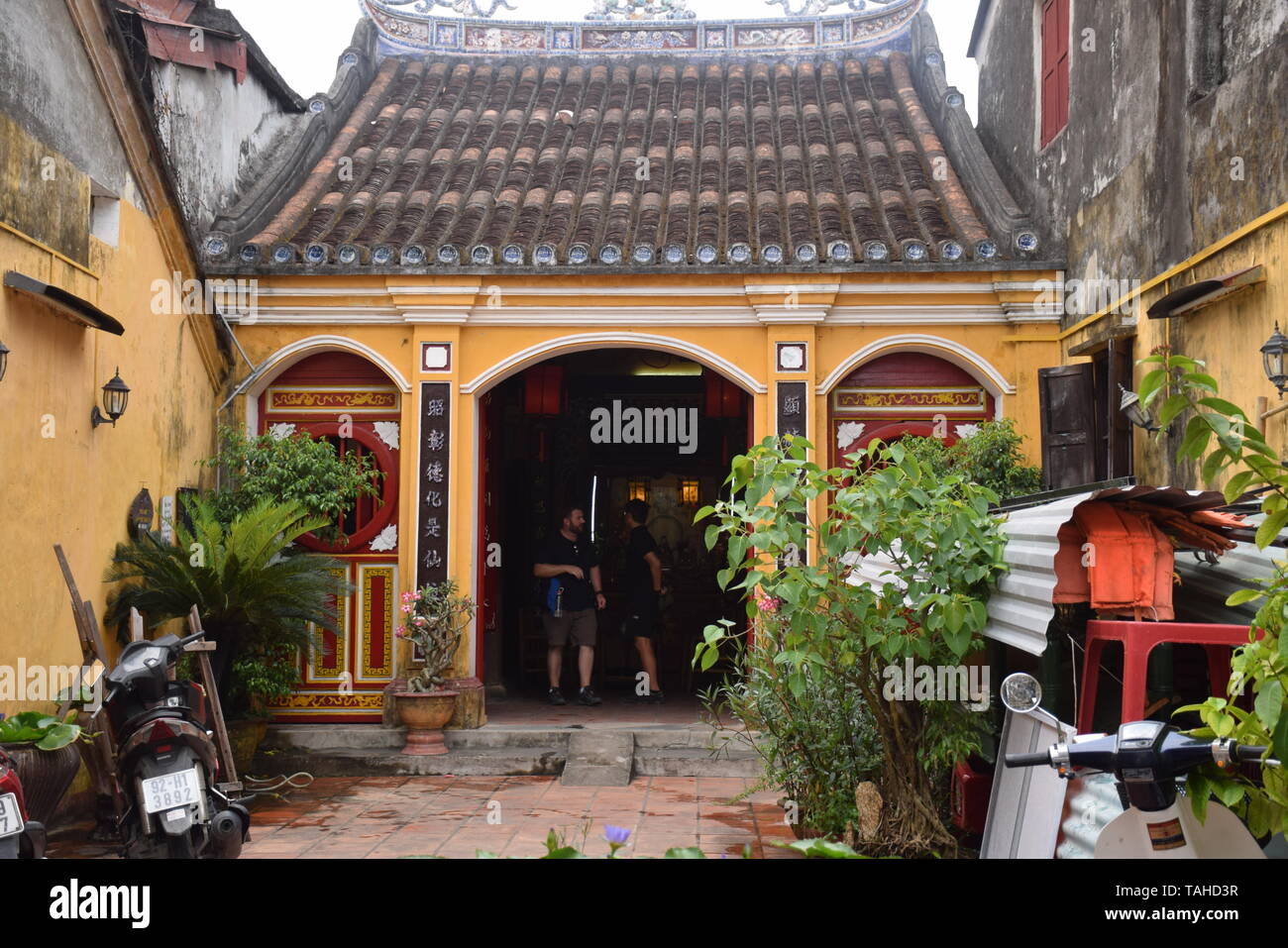 View of the streets of Hoi An old town, well-preserved example of a ...