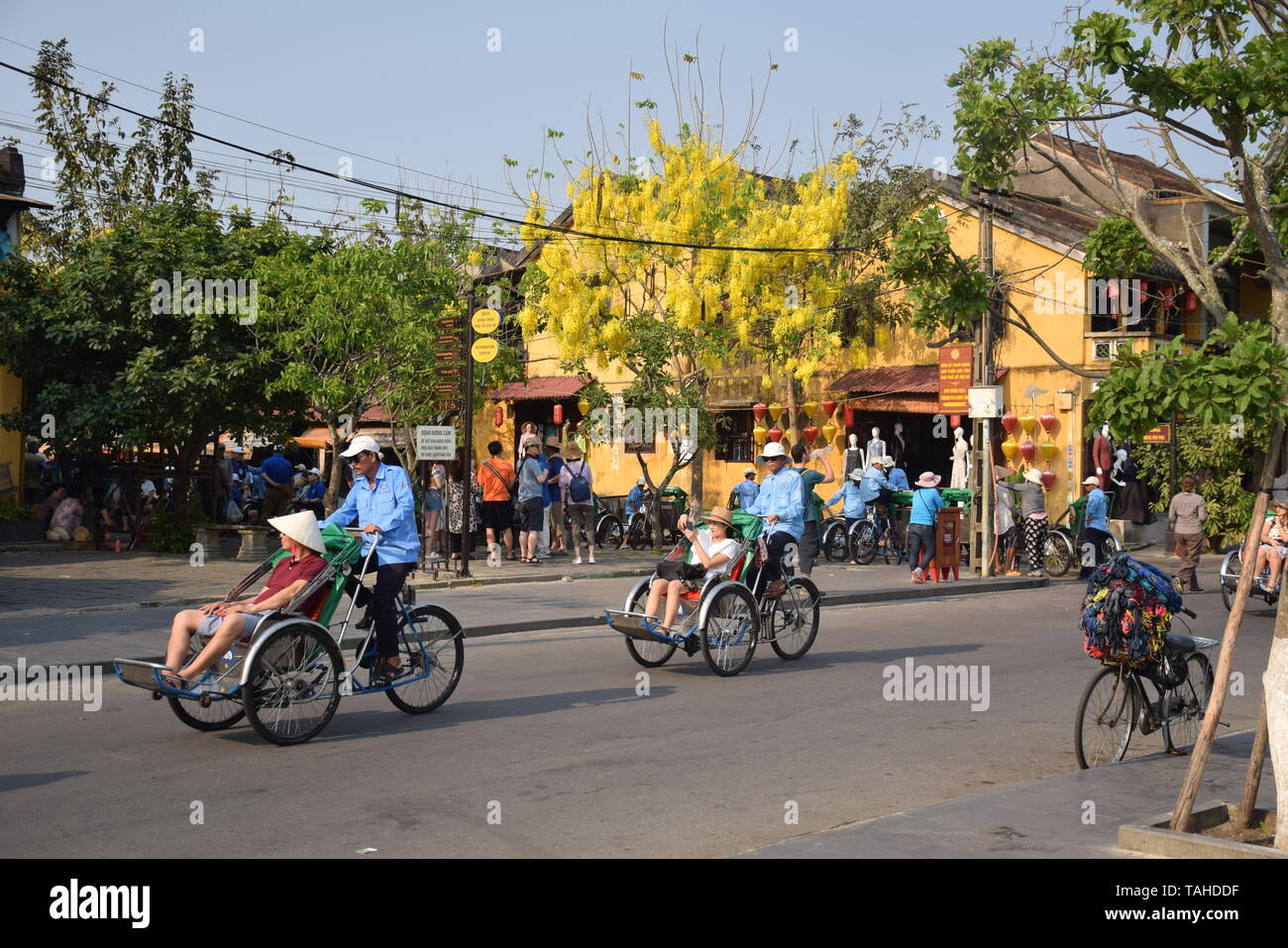 View of the streets of Hoi An old town, well-preserved example of a ...