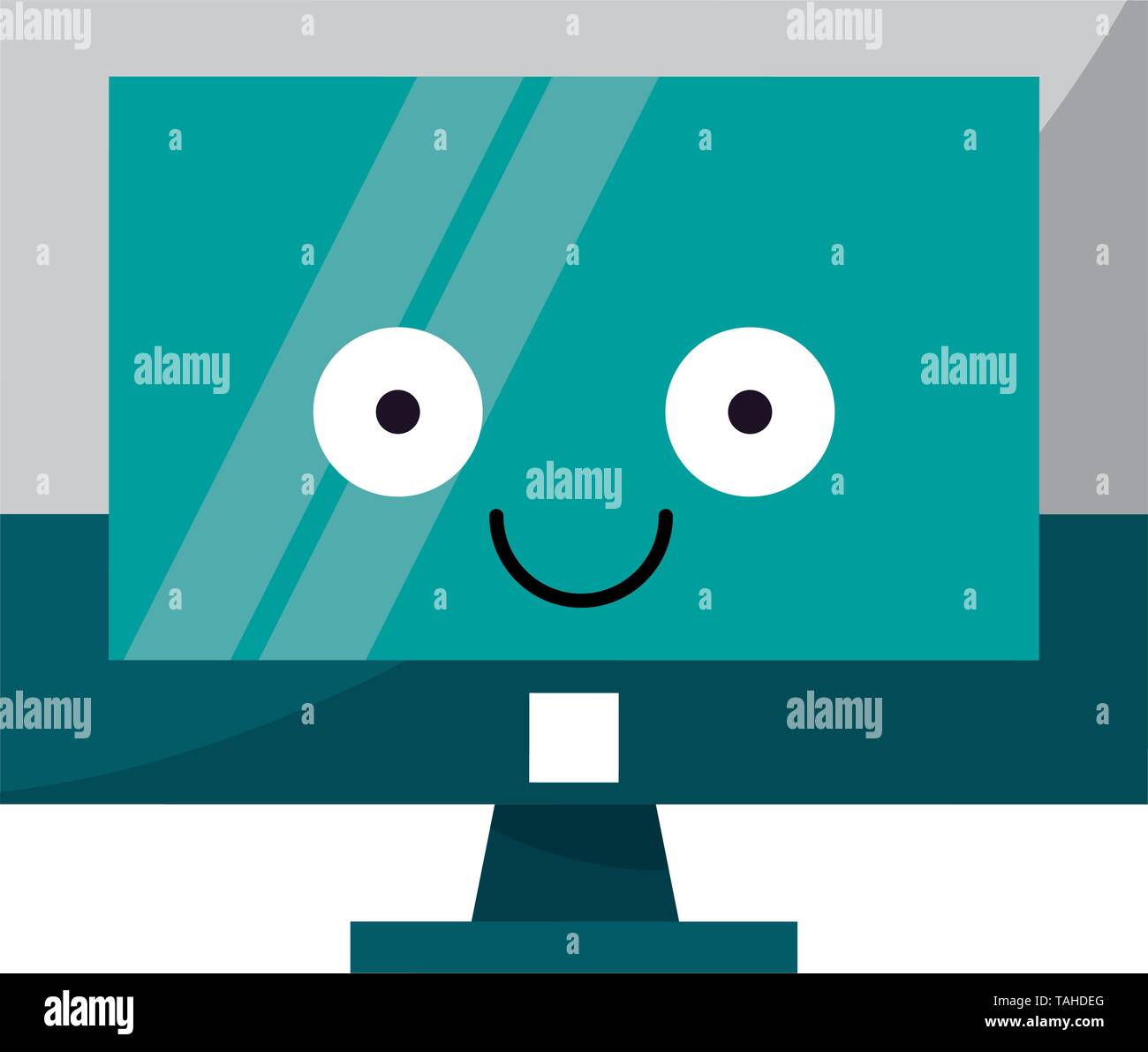 Computer screen cute cartoon vector illustration Stock Vector Image ...