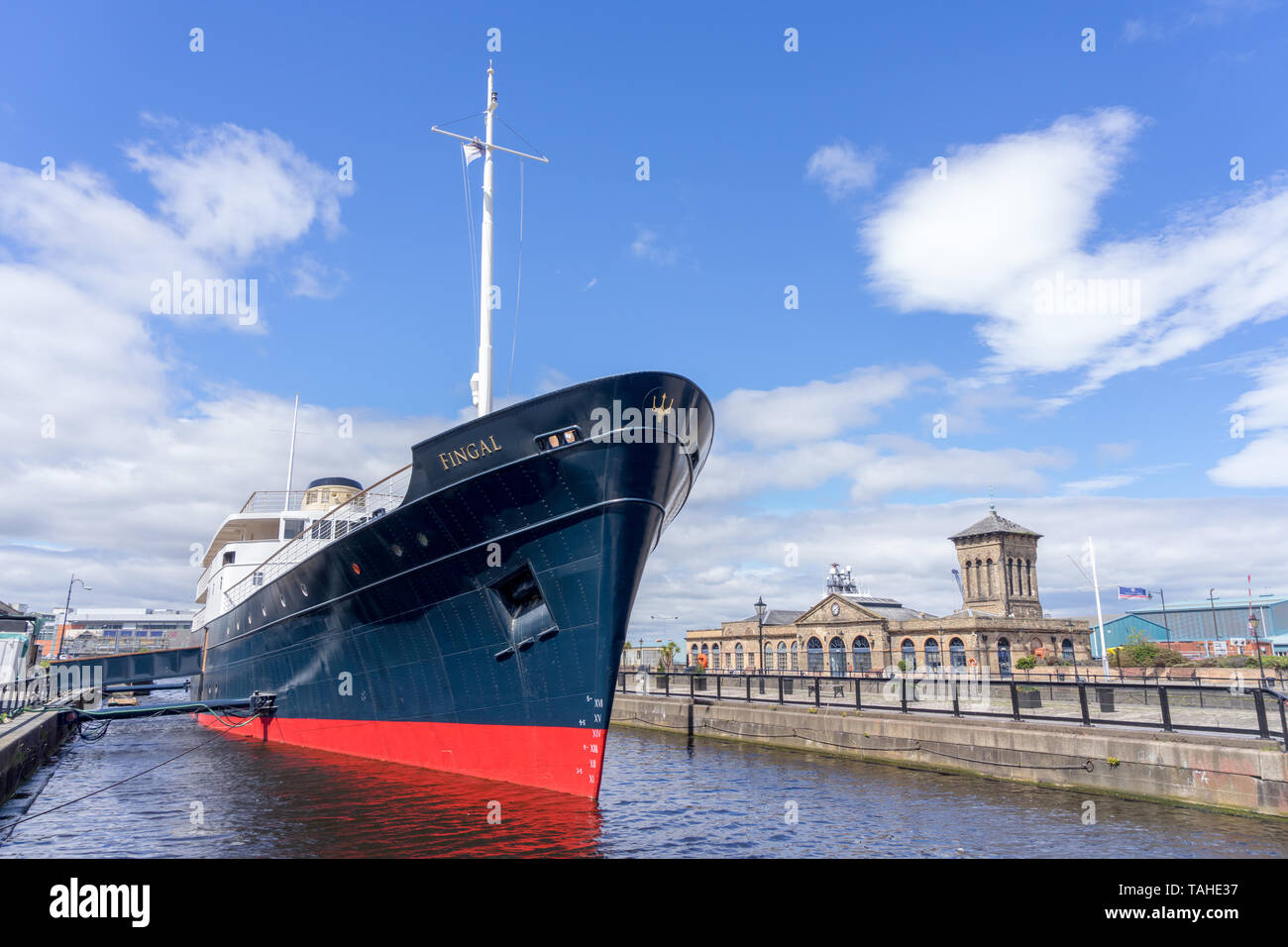 The MV Fingal, a luxury floating hotel permanently berthed in Leith ...