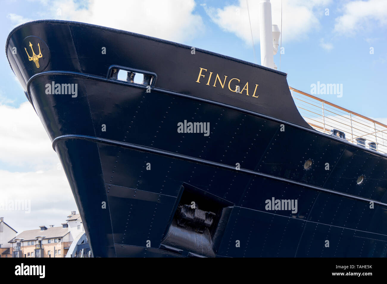 The MV Fingal, a luxury floating hotel permanently berthed in Leith ...