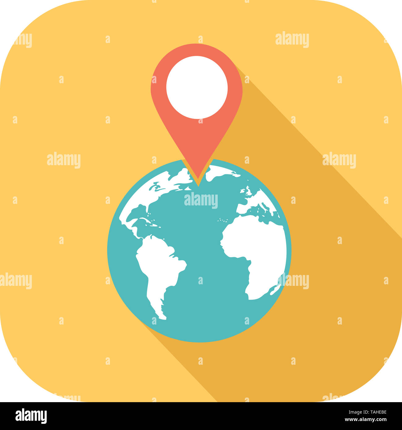 A pin positioned on a globe Stock Photo - Alamy