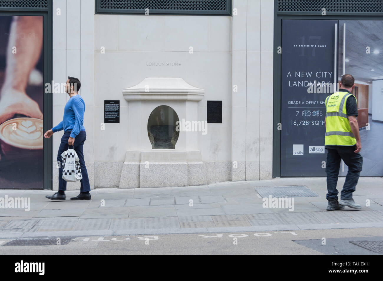 The London Stone, a historic 900-year-old stone on Cannon Street ...