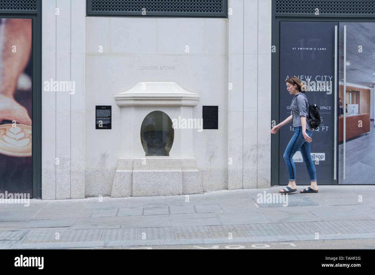 The London Stone, a historic 900-year-old stone on Cannon Street ...