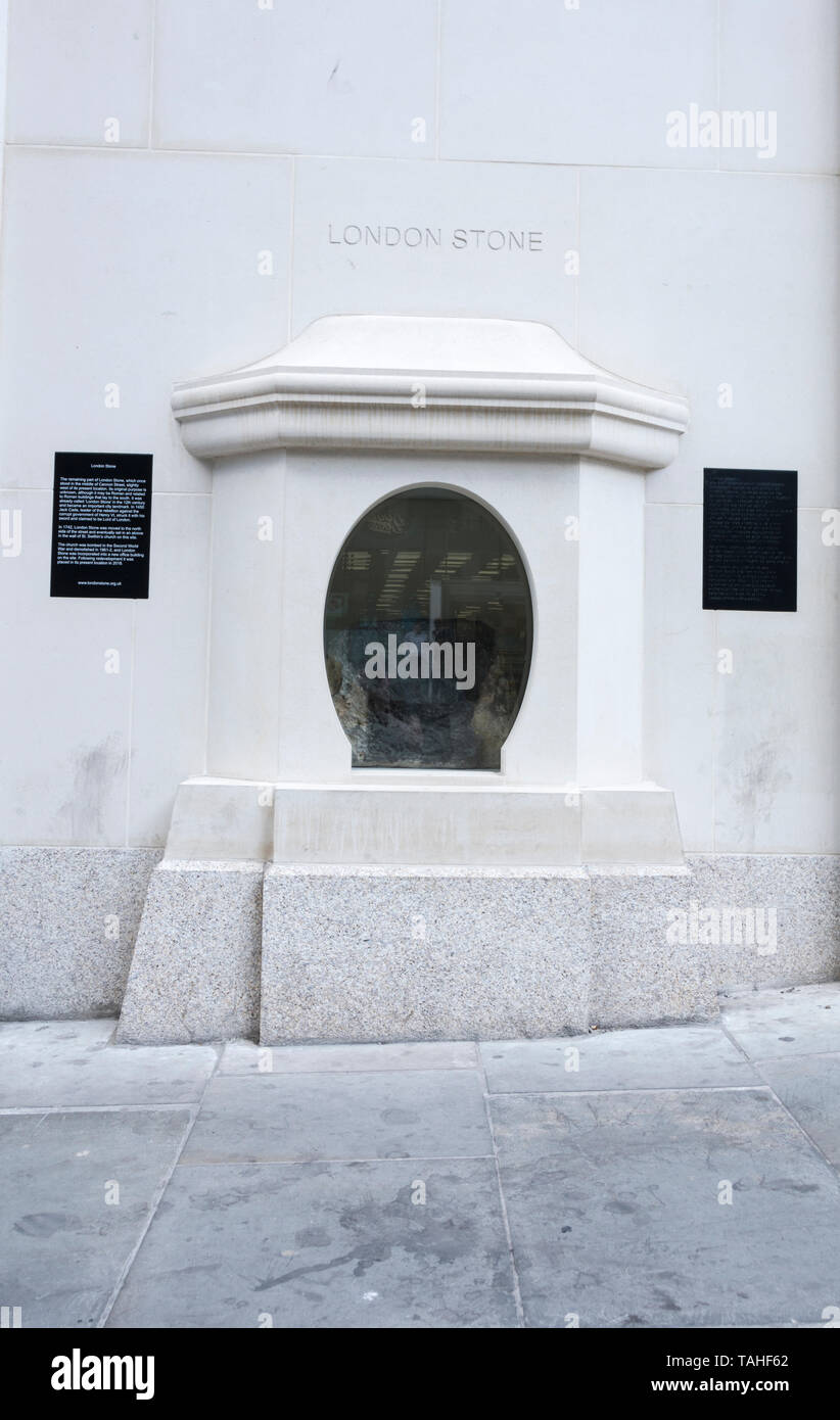 The London Stone, a historic 900-year-old stone on Cannon Street ...