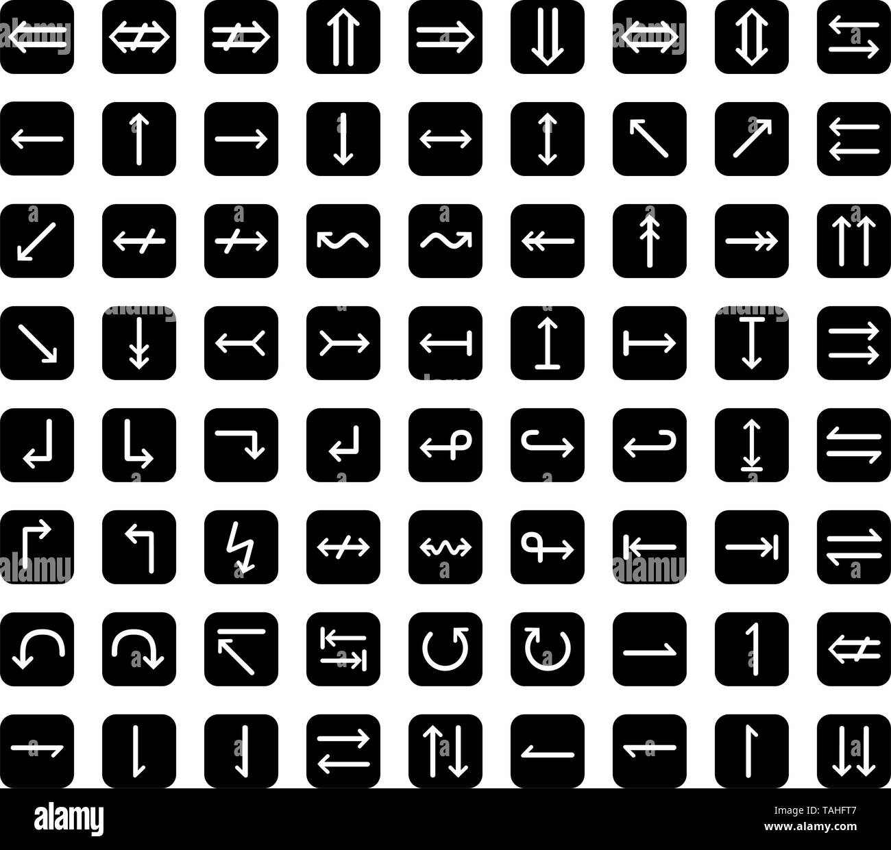 Arrow vector glyph icon set on a white background Stock Vector Image ...