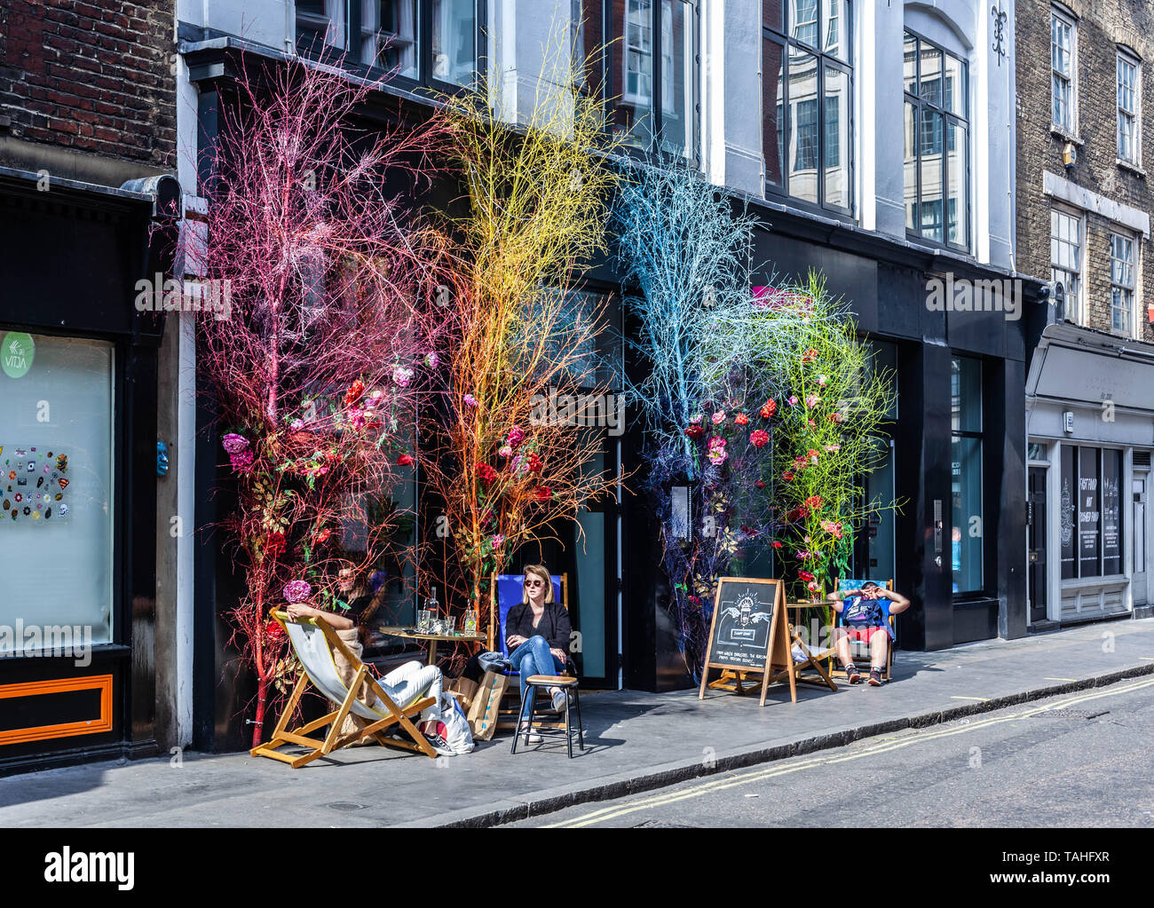 A colourful and decorated shop front, Soho, London, England, UK Stock ...
