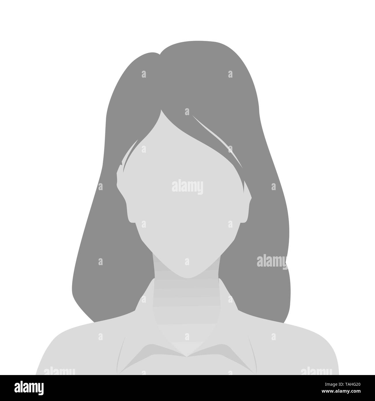 Person gray photo placeholder woman in shirt on white background Stock ...