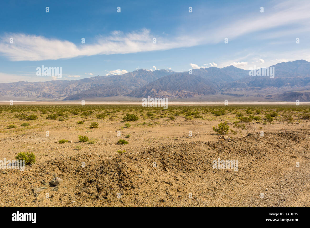 Scenic landscape with Panamint mountains in the background. California ...