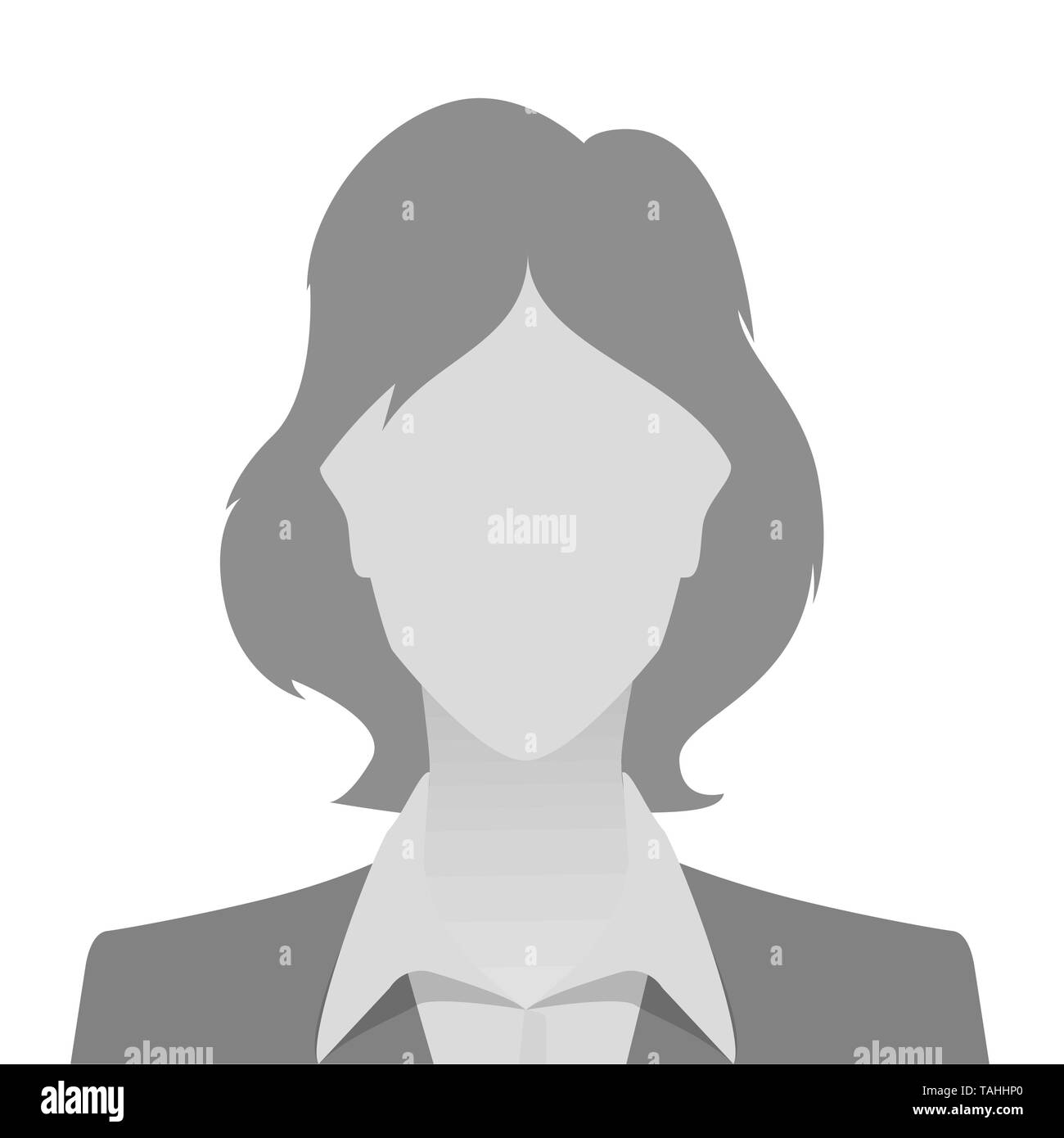 Person gray photo placeholder woman in costume on white background ...