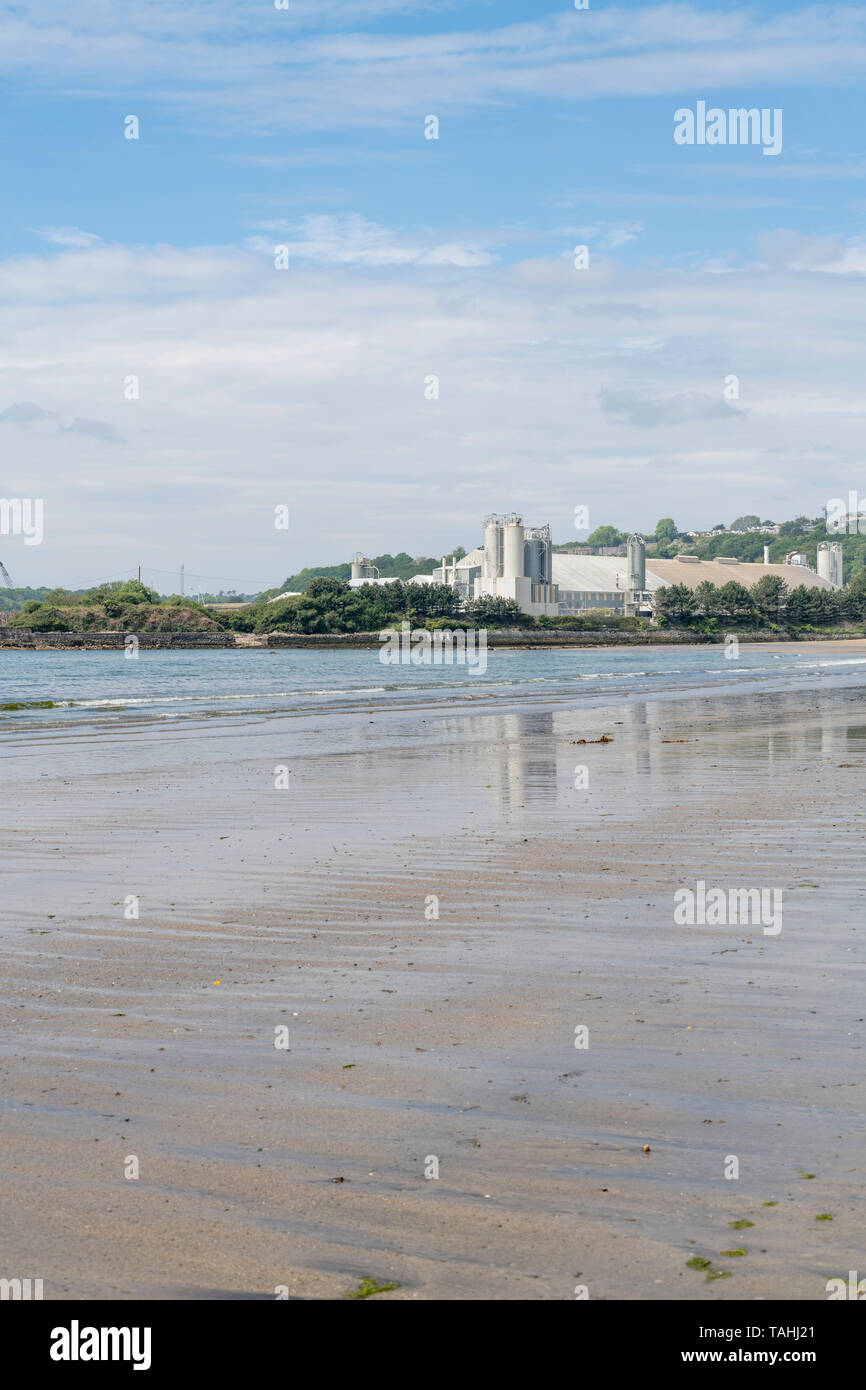 Imerys china clay processing plant at Par beach in Cornwall on a sunny ...
