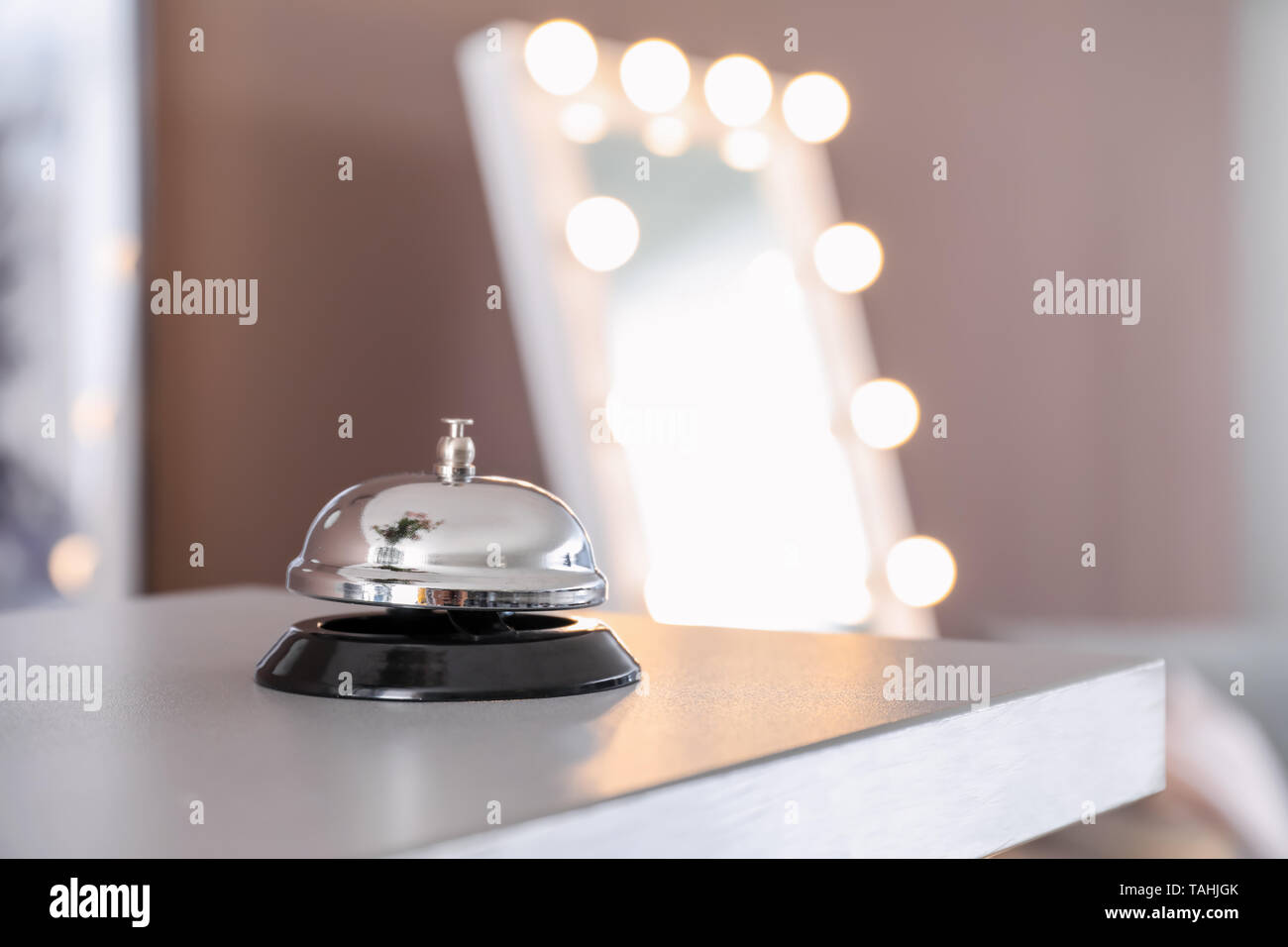 Service bell on reception desk Stock Photo - Alamy