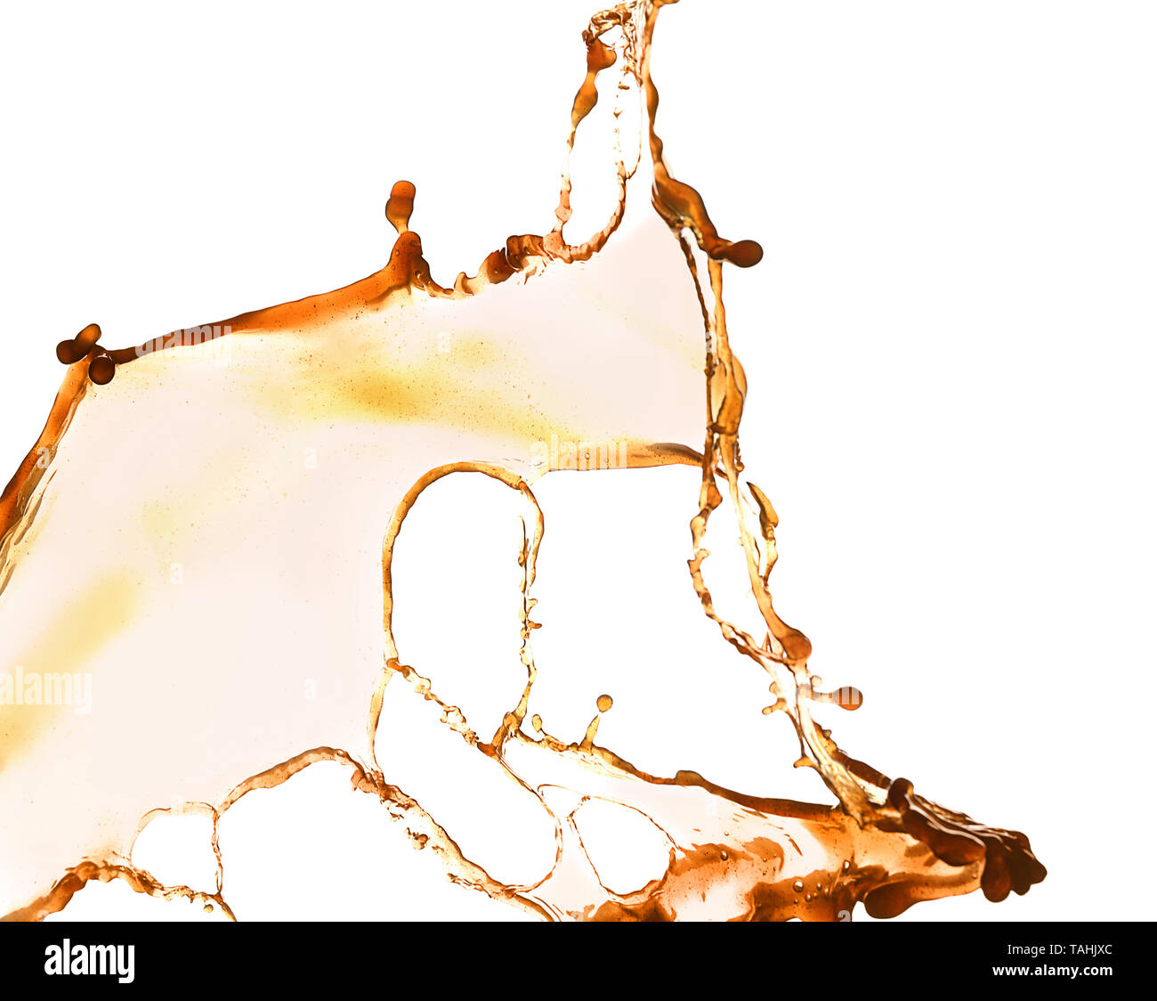 Splash of coffee on white background Stock Photo - Alamy