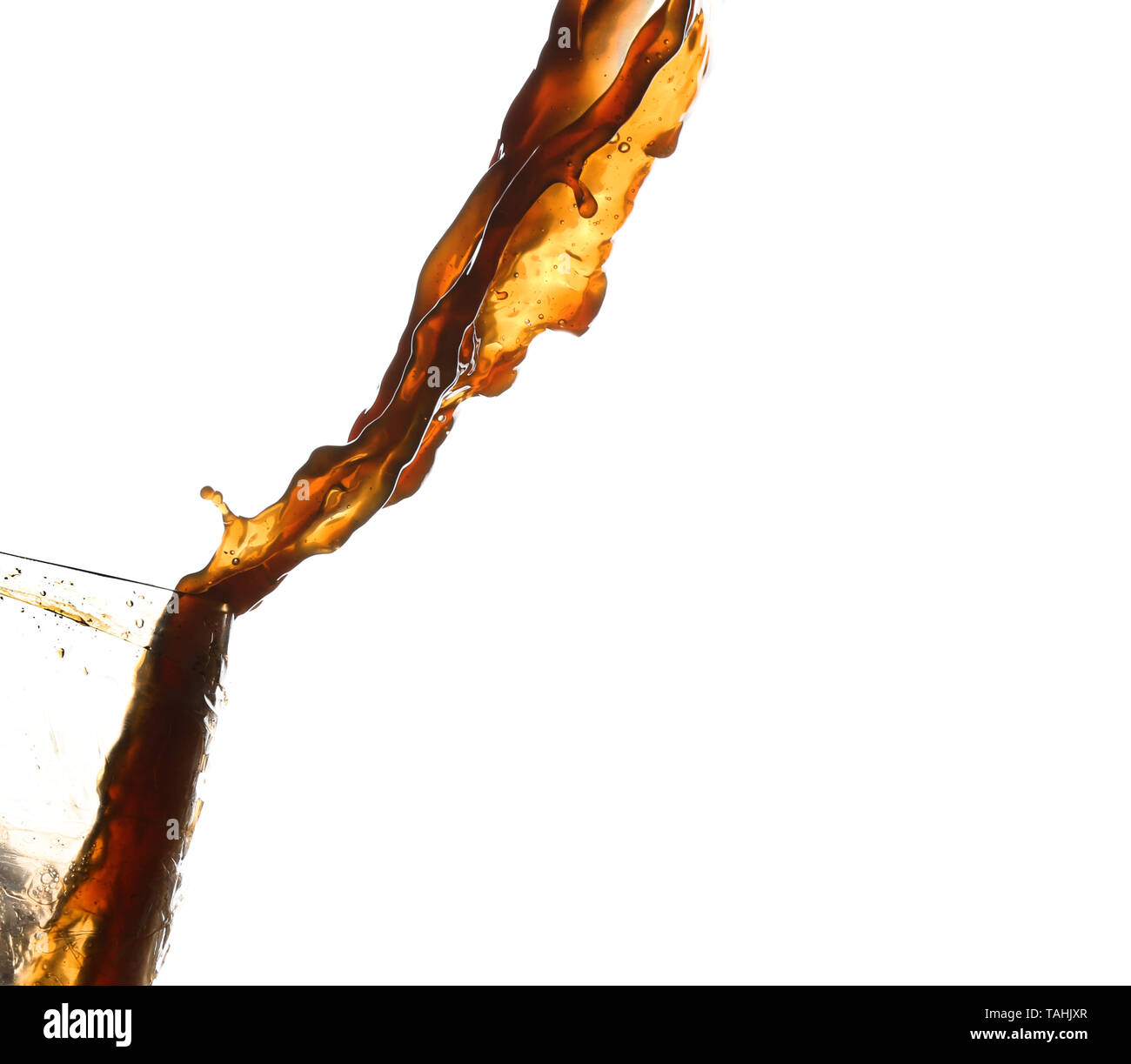 Splash of coffee on white background Stock Photo - Alamy