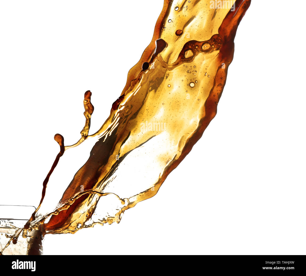 Splash of coffee on white background Stock Photo - Alamy