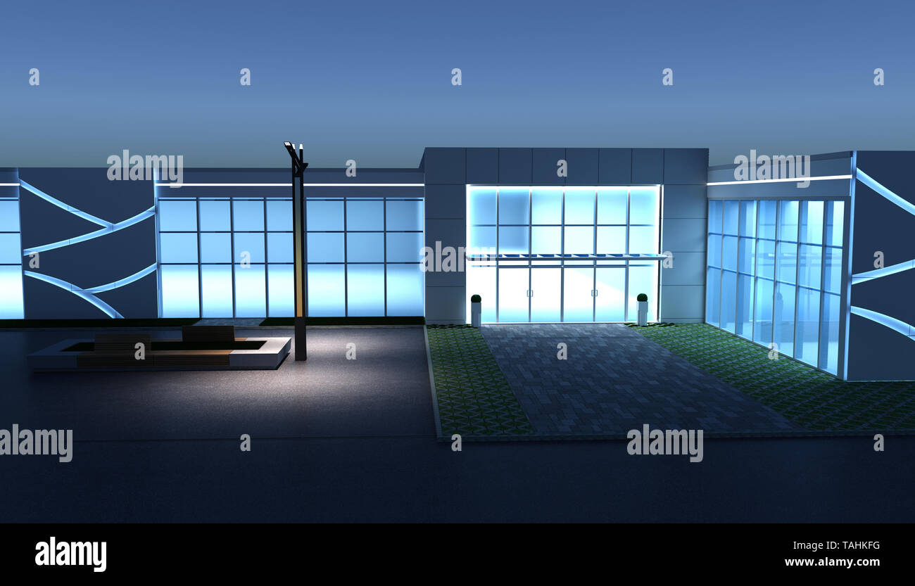 3d render exterior mall, exterior visualization, 3D illustration Stock ...