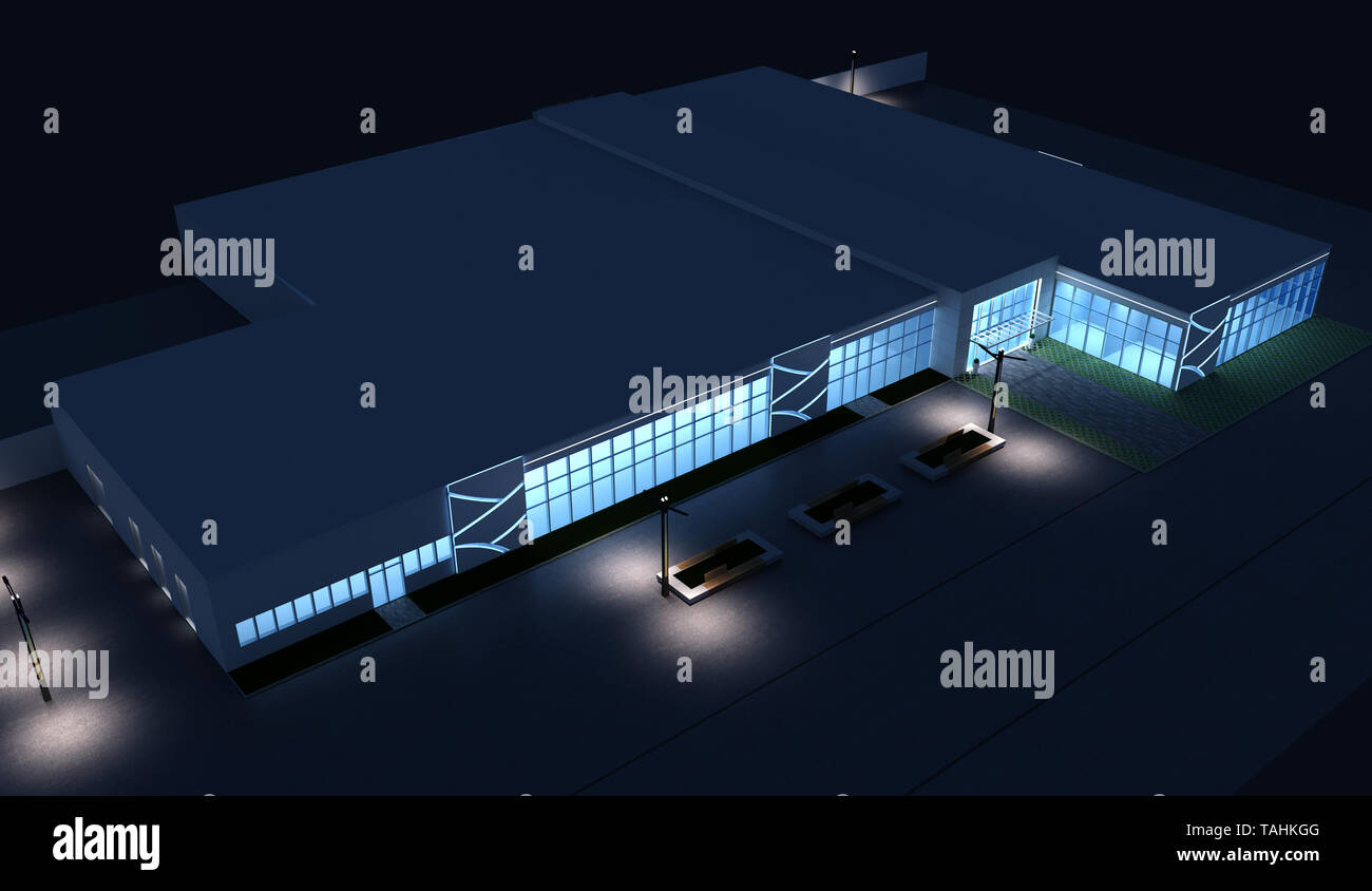 3d render exterior mall, exterior visualization, 3D illustration Stock ...