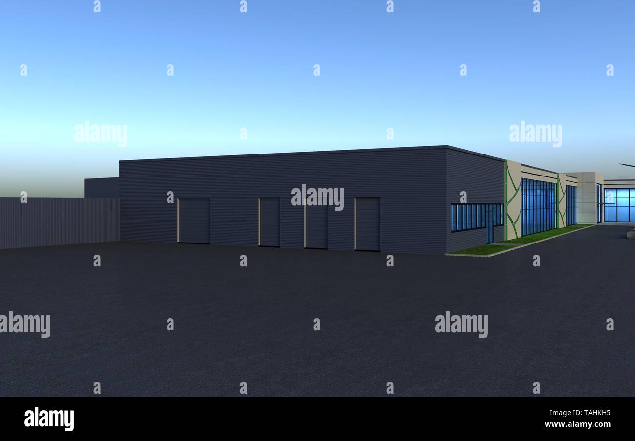 3d render exterior mall, exterior visualization, 3D illustration Stock ...