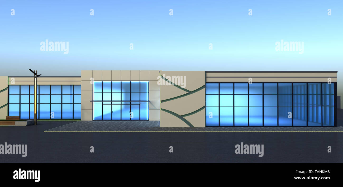 3d render exterior mall, exterior visualization, 3D illustration Stock ...
