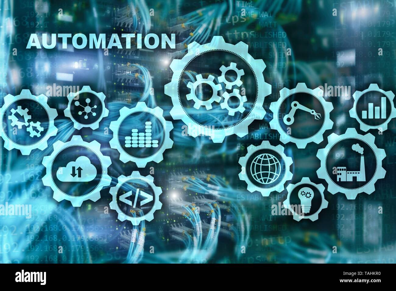 Automation productivity increase concept. Technology Process on a ...