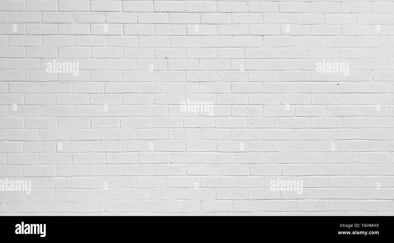 White wall background made of real bricks with more than 160 tiles ...