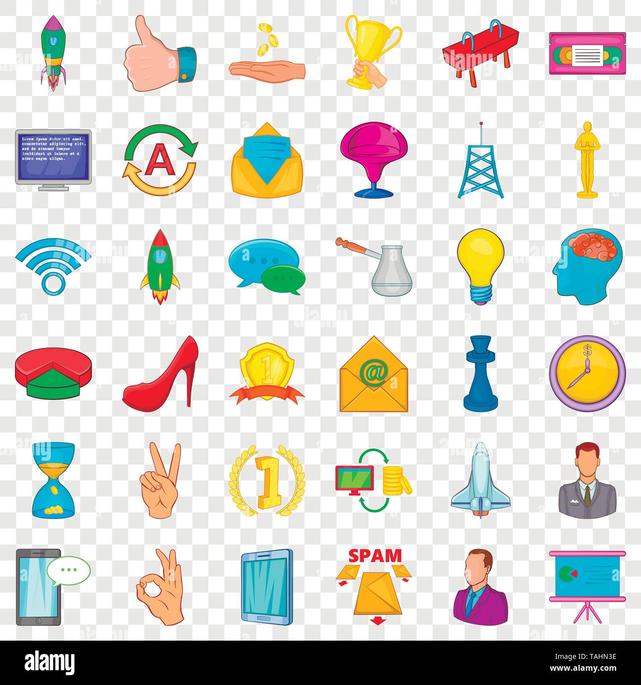 Spam icons set, cartoon style Stock Vector Image & Art - Alamy