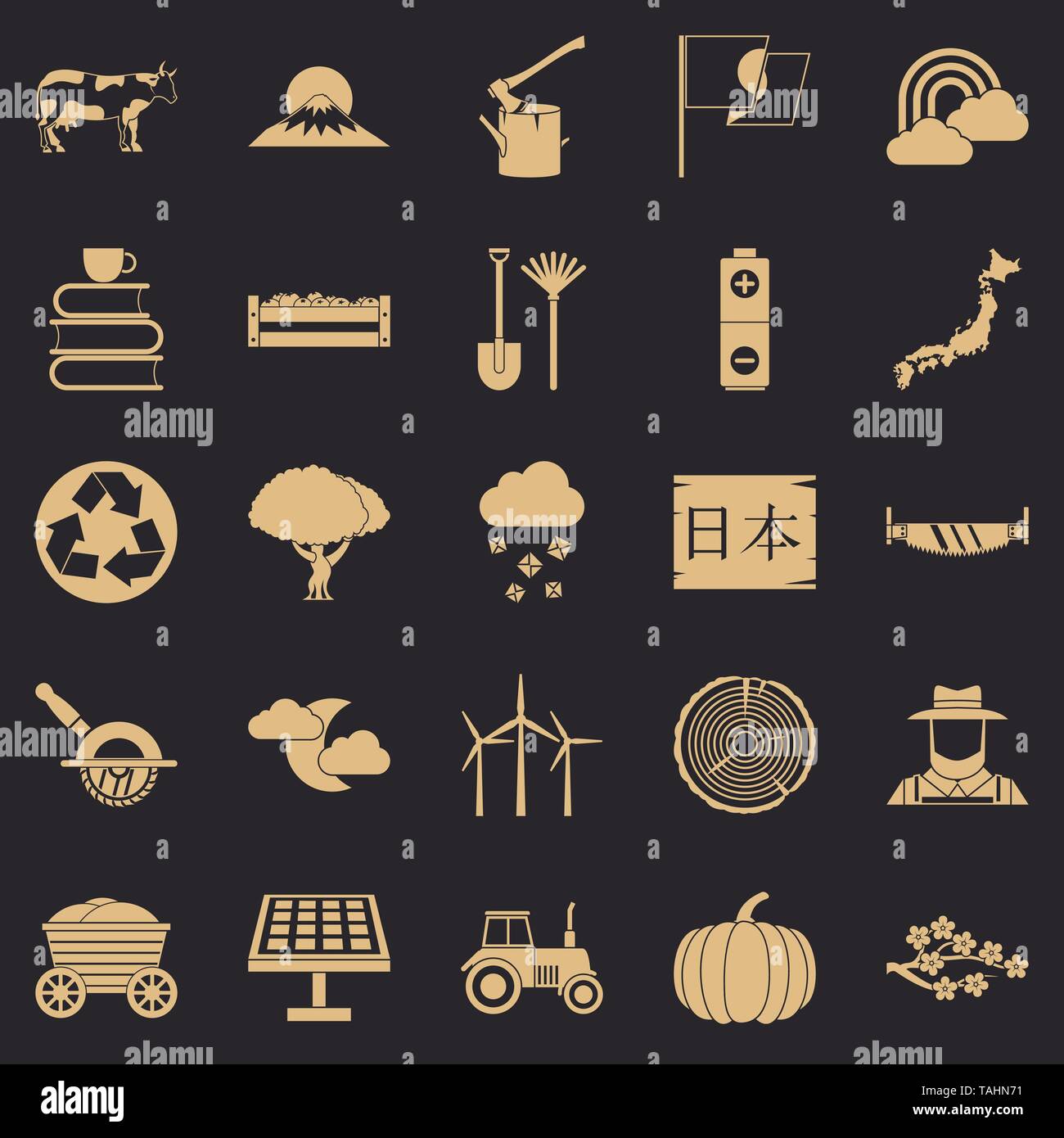 Wood icons set, simple style Stock Vector Image & Art - Alamy