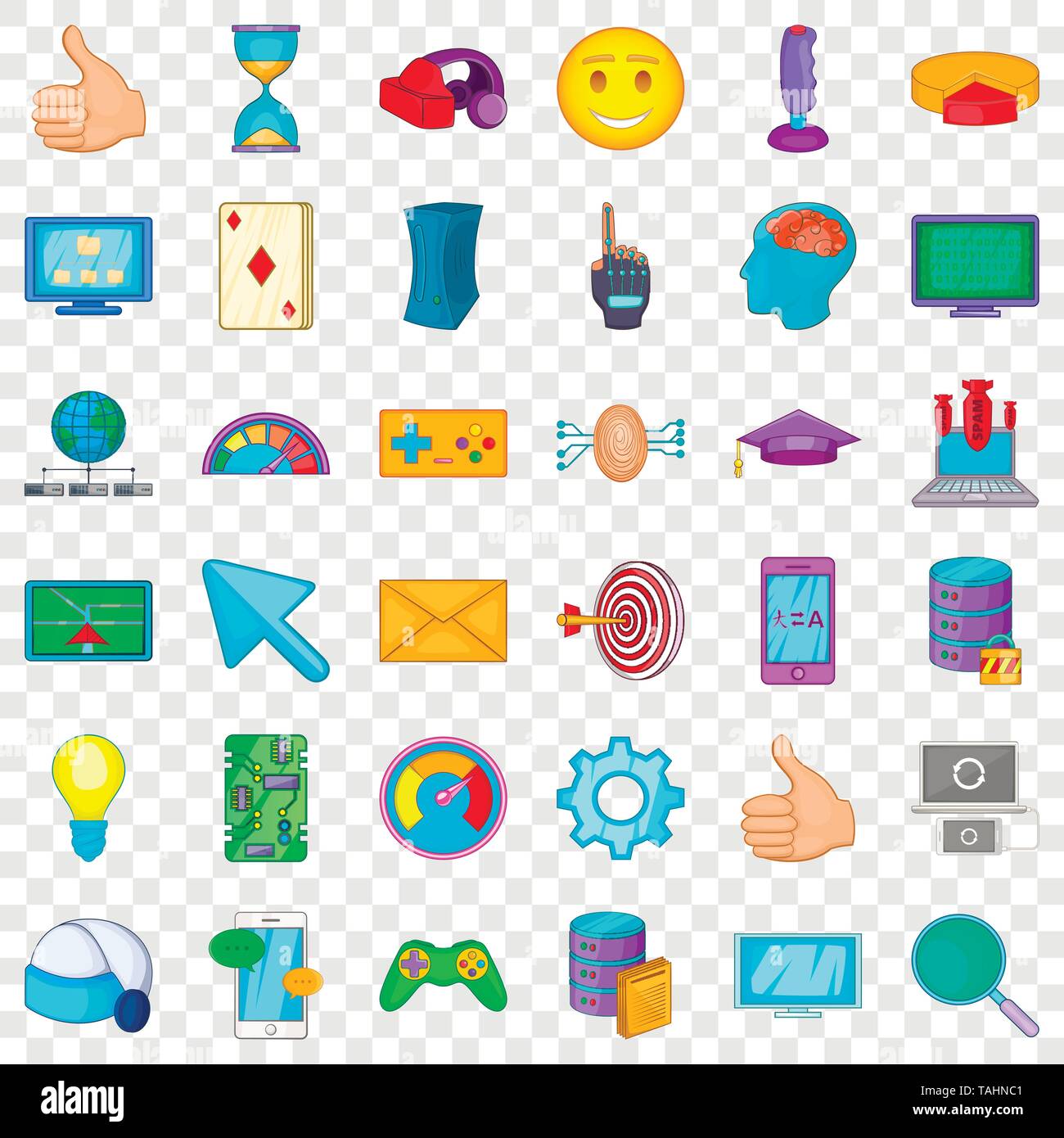 Touching icons set, cartoon style Stock Vector Image & Art - Alamy