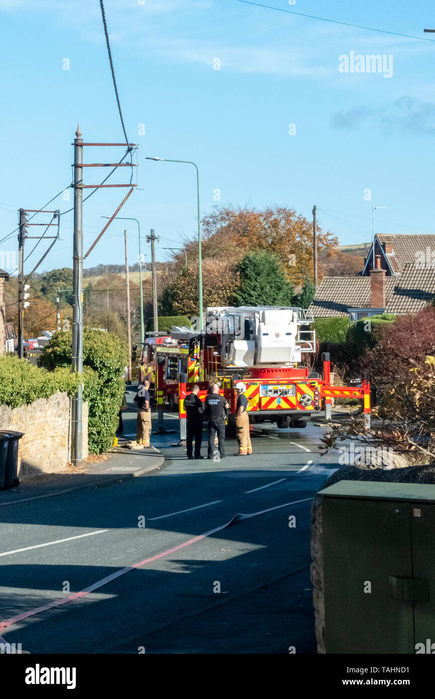 County Durham and Darlington Fire and Rescue Service fire engine at the ...