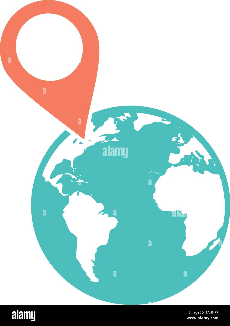 A pin positioned on a globe to show a location Stock Vector Image & Art ...